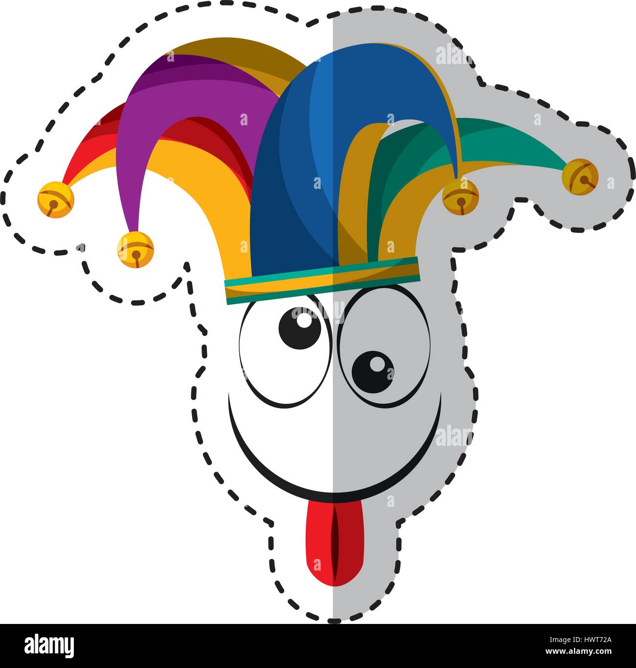 Crazy Face Emoticon Isolated Icon Banque d'images vectorielles - Alamy