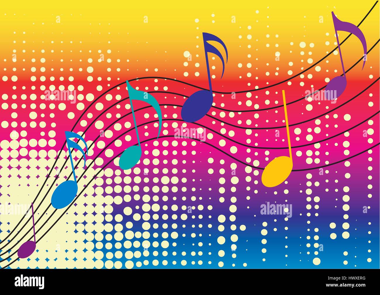 Music notes blue Banque d'images vectorielles - Alamy