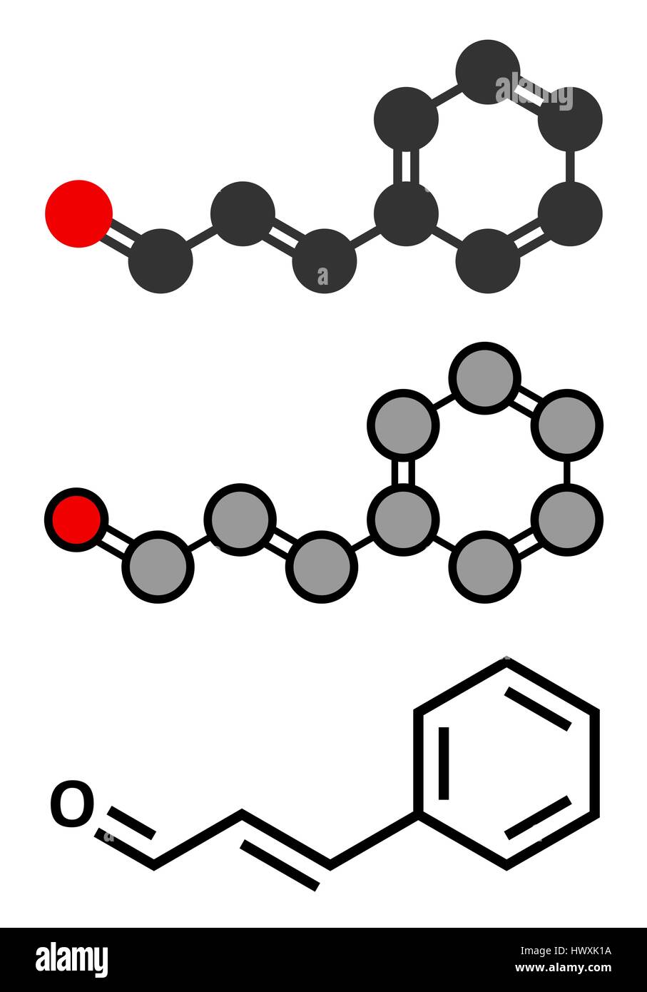 Cinnamaldehyde molecule Banque d'images vectorielles - Alamy