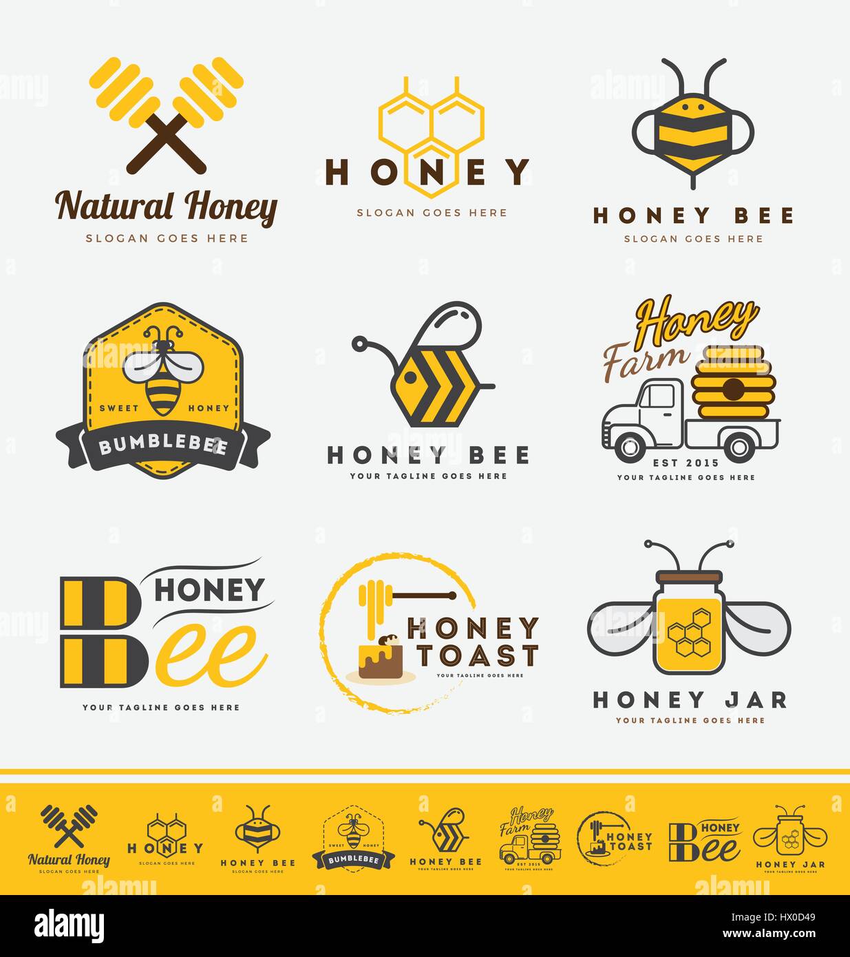 Ensemble de logo de l'abeille et des étiquettes pour les produits de ...
