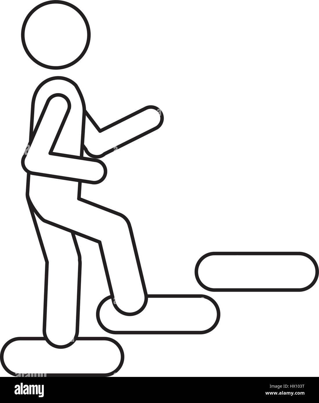 L'icône pictogramme silhouette monter les escaliers télévision Image ...