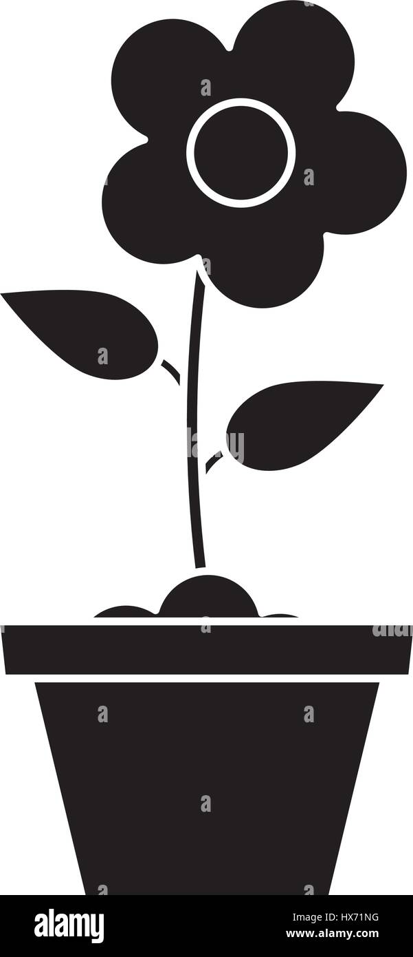 Jardin de fleurs pot les pictogrammes Image Vectorielle Stock - Alamy