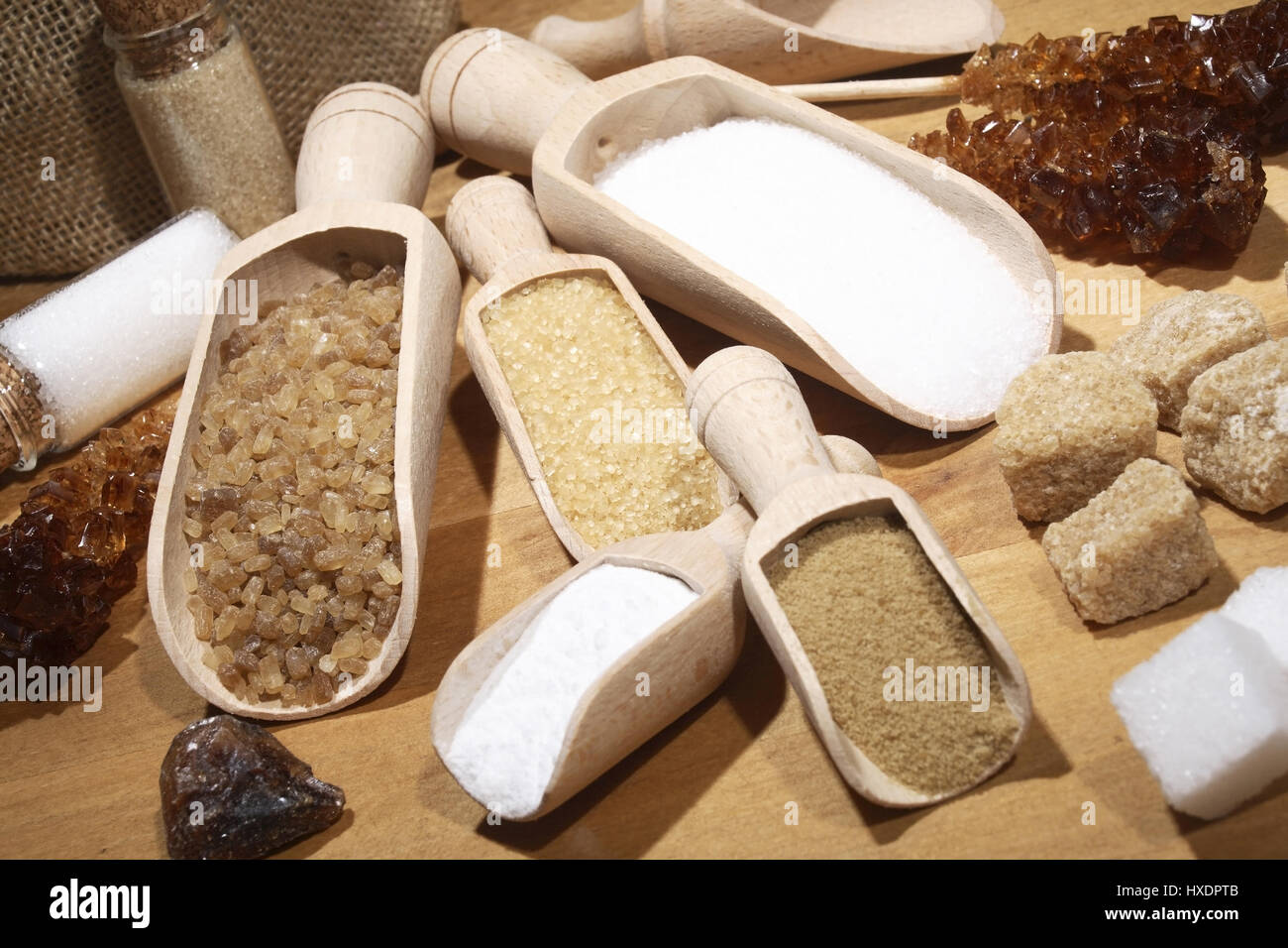Différents types de sucre, Unterschiedliche Zuckersorten Photo Stock ...