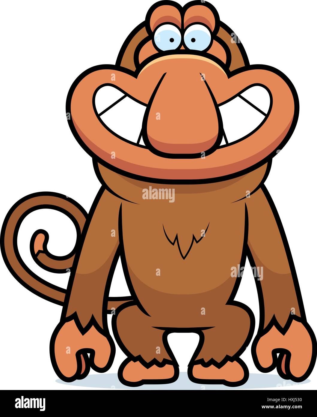 Une illustration d'un dessin animé singe proboscis souriant Image ...