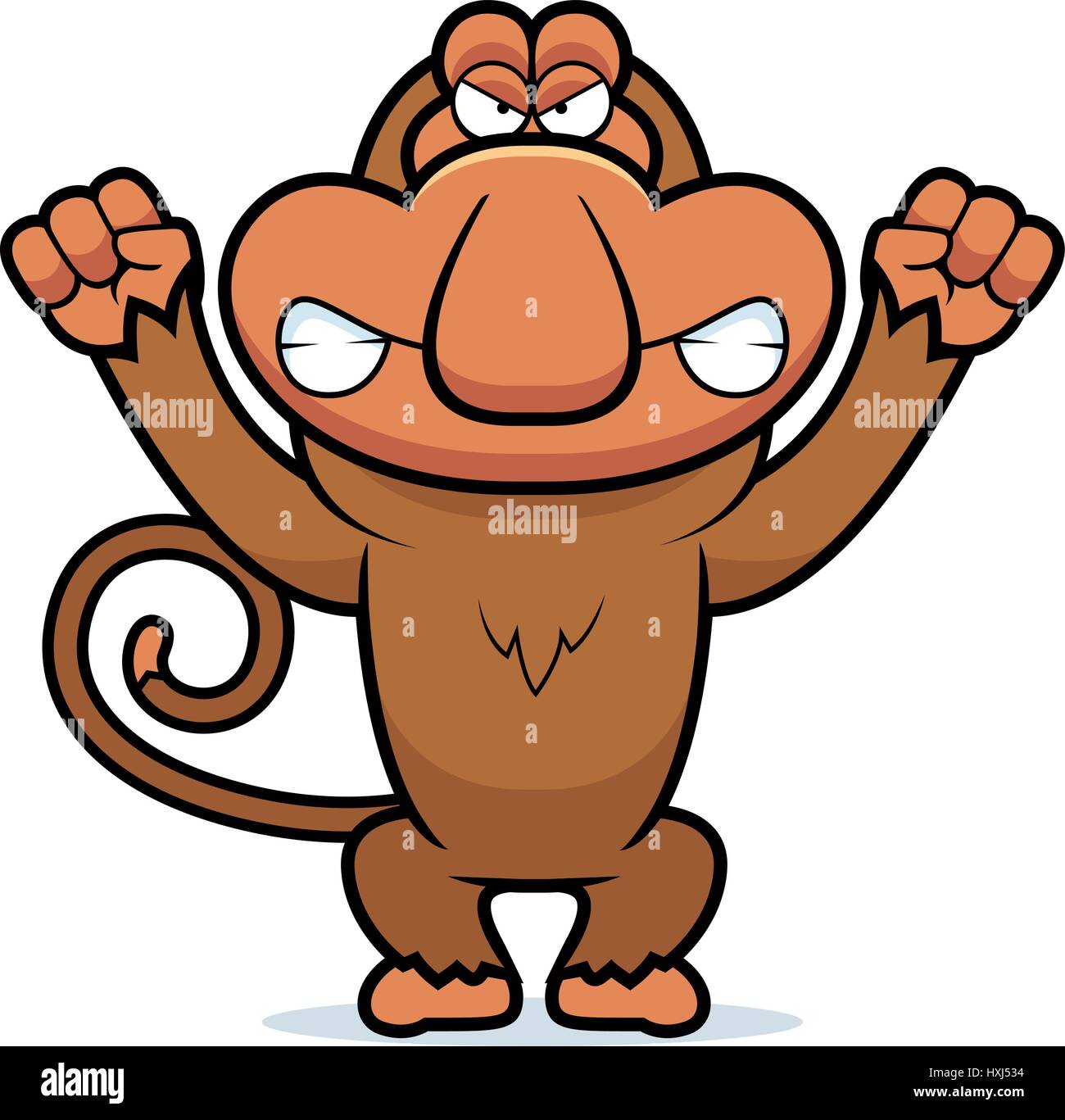 Une illustration d'un dessin animé en colère à proboscis monkey Image ...
