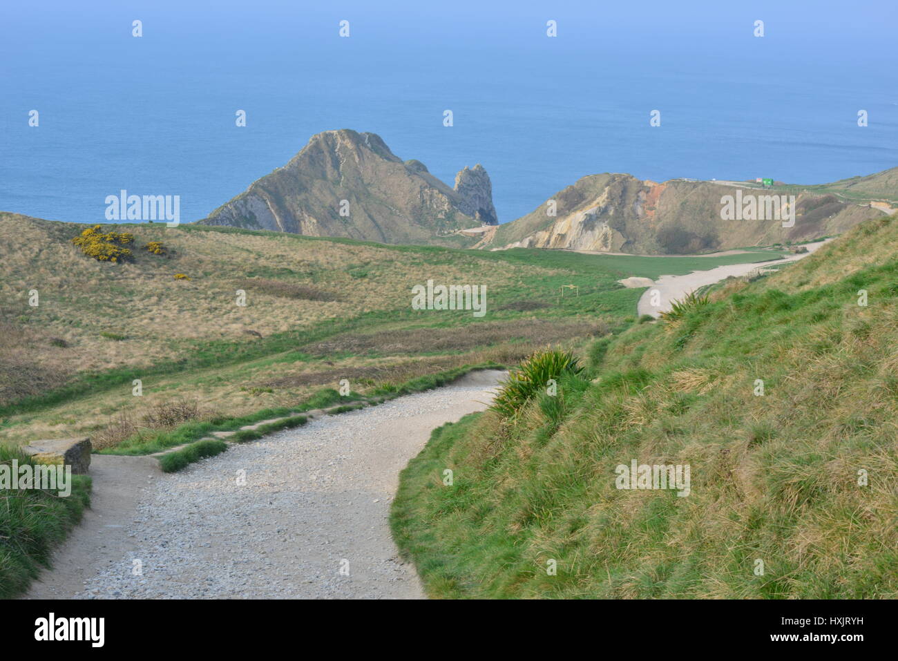Plage et falaises zones près de Durdle Door dans le Dorset Photo Stock ...