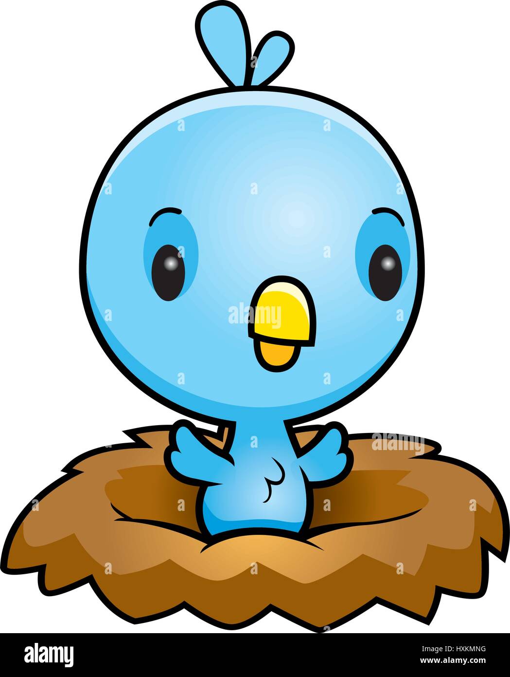 Cartoon illustration baby blue bird Banque d'images vectorielles - Page ...