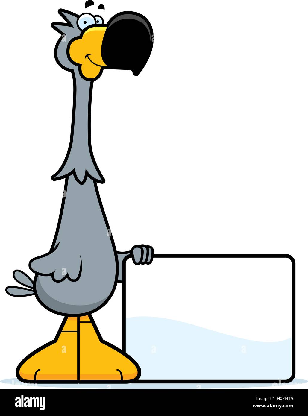 Un cartoon illustration d'un dodo avec un signe Image Vectorielle Stock ...