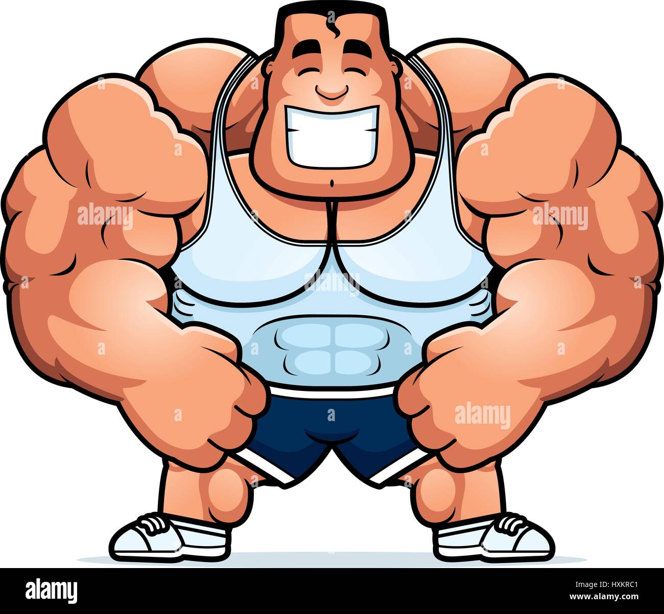 Bodybuilder flexing muscles cartoon Banque d'images vectorielles - Alamy