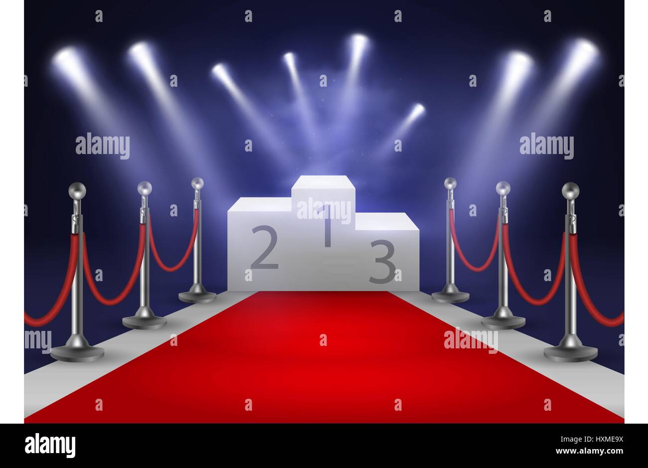 Scène pour cérémonie de remise des prix. Podium blanc avec tapis rouge ... Scène pour cérémonie de remise des prix. Podium blanc avec tapis rouge ...