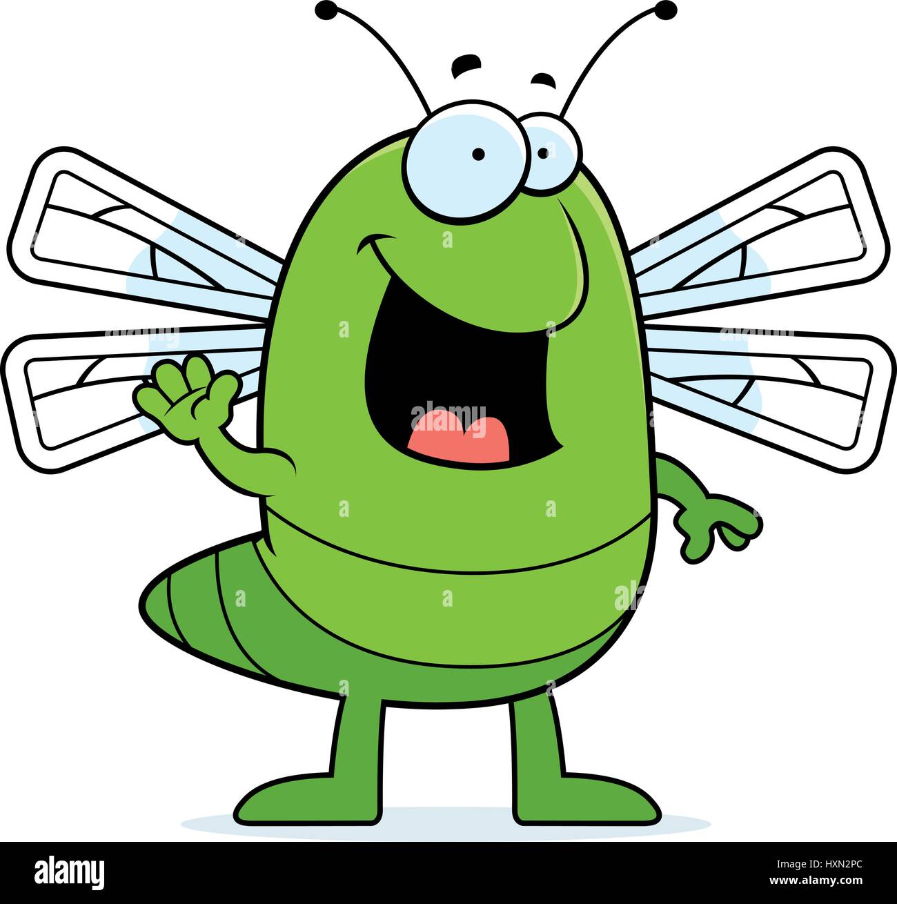 Cartoon illustration dragonfly smiling Banque de photographies et d ...