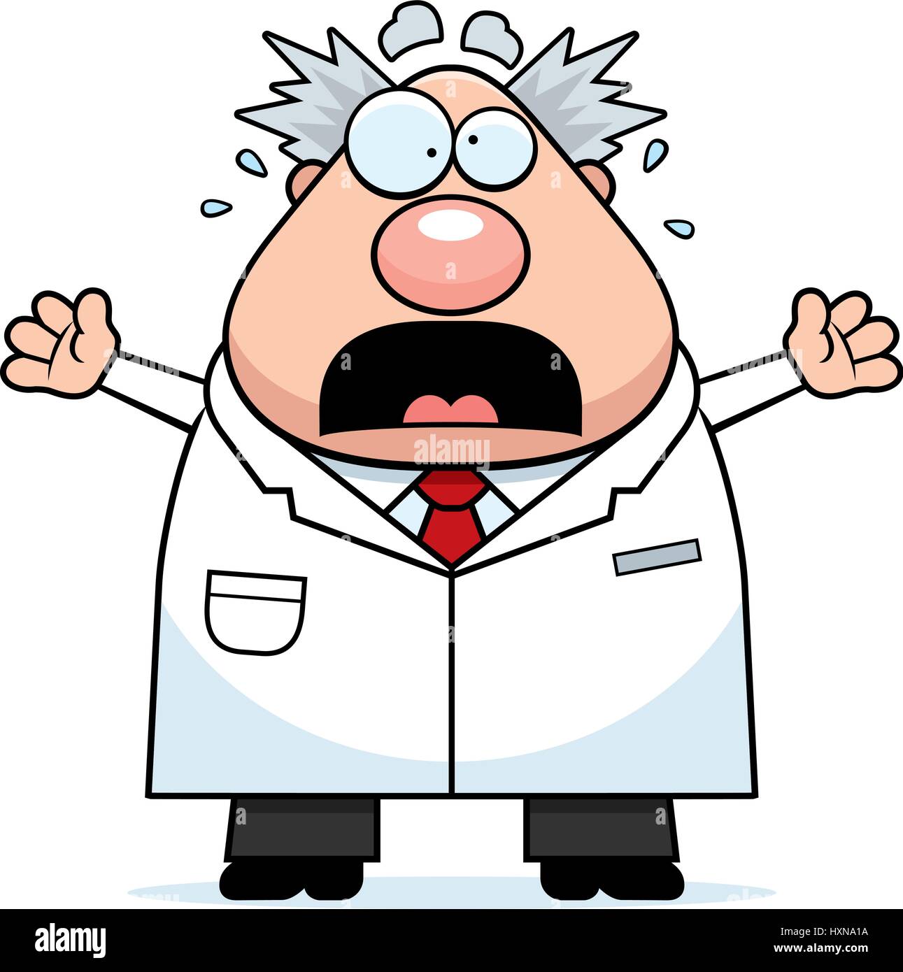 Illustration d'une caricature d'un savant fou à la peur Image ...