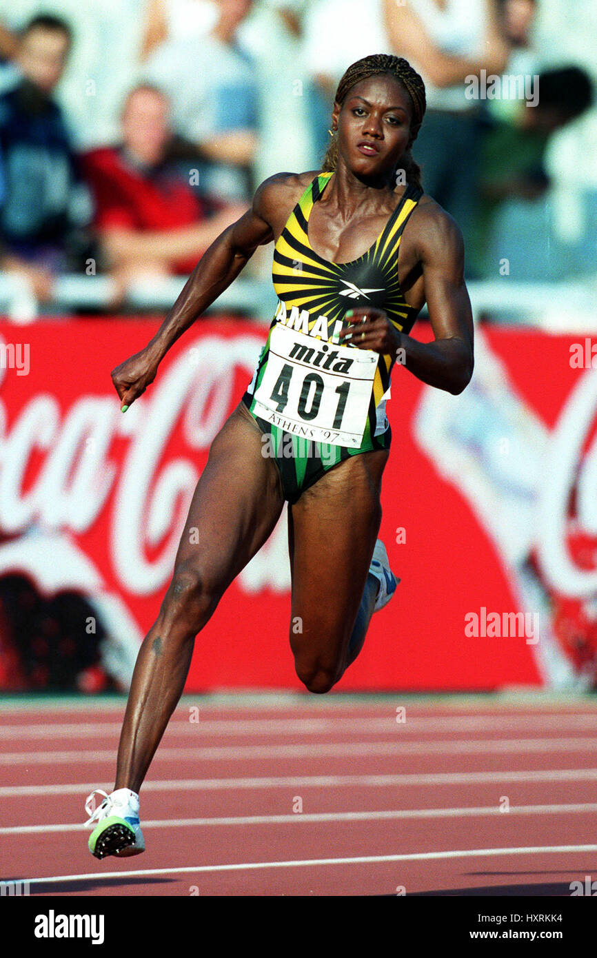 MERLENE OTTEY ATHÈNES 200 Mètres 19 Août 1997 Photo Stock - Alamy