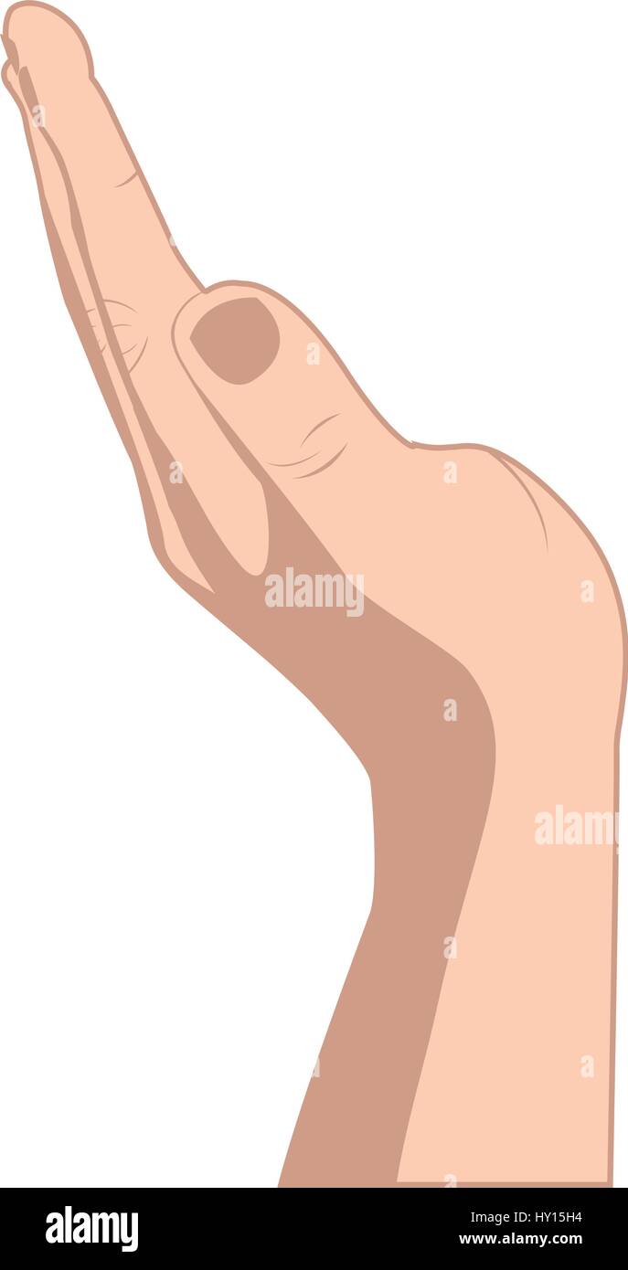 Silhouette dessin main gauche jusqu'à la couleur de la peau Image ...