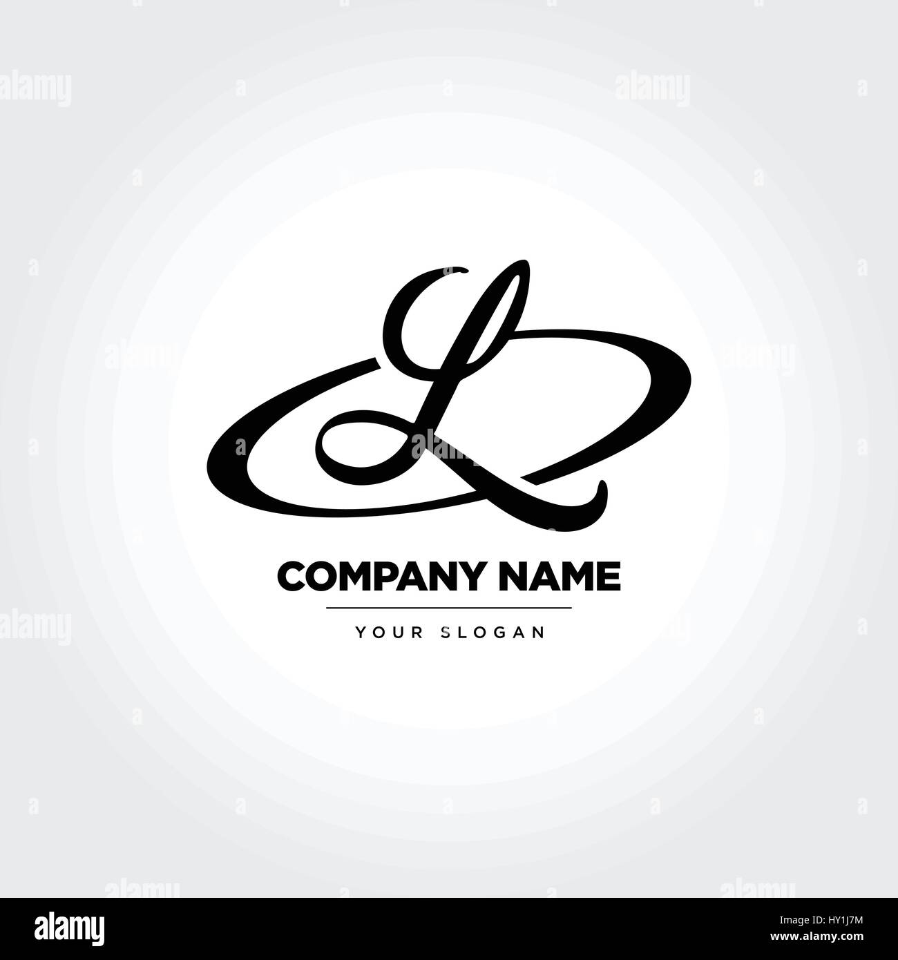 Lettre l calligraphie Banque d'images vectorielles - Alamy