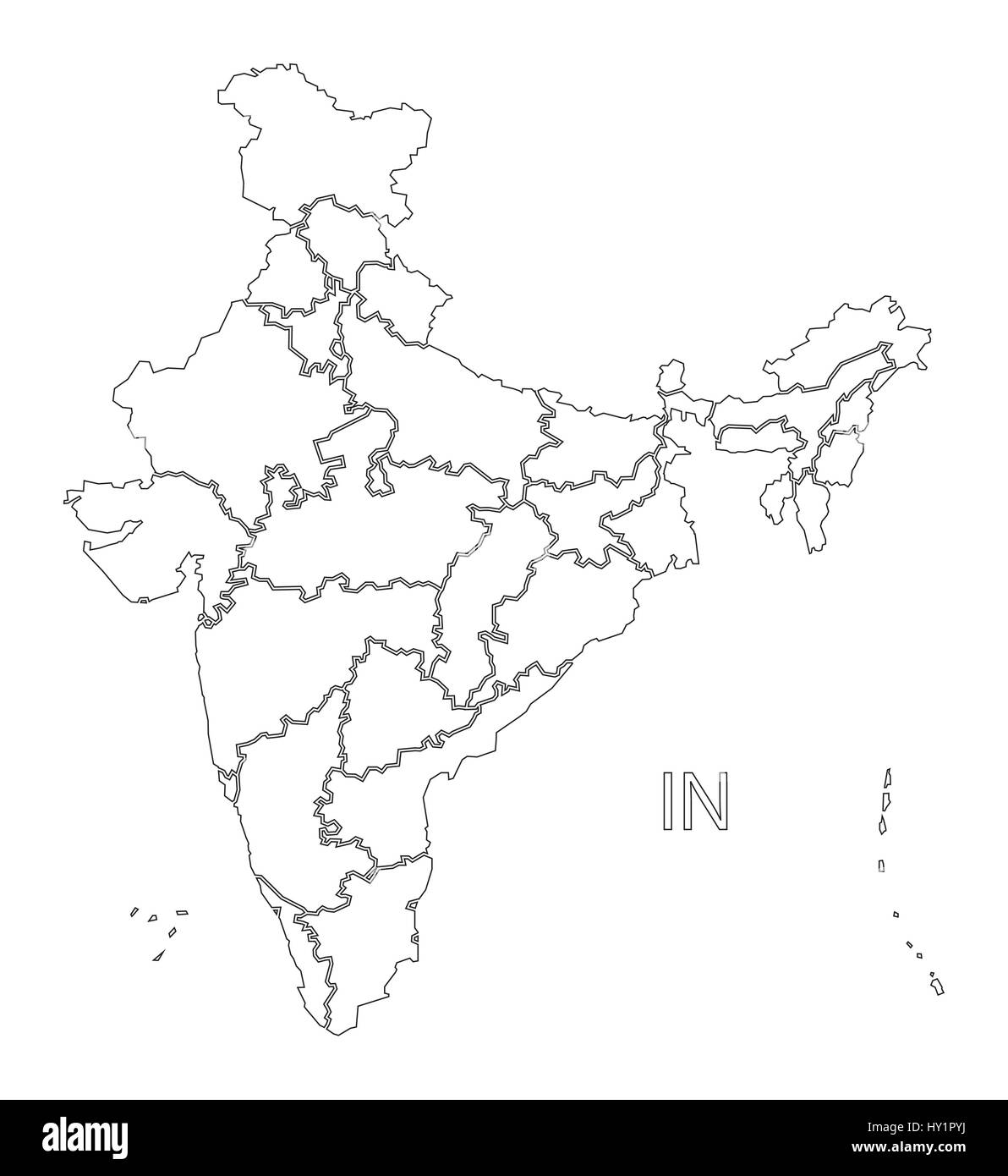 Carte de contour de l'inde Banque de photographies et d’images à haute ...