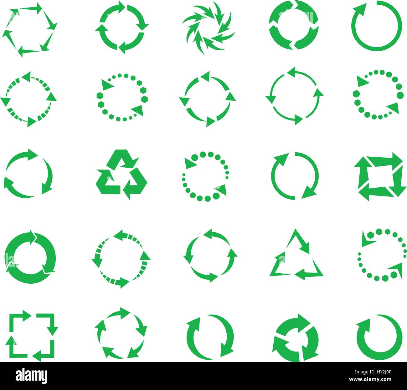Cercle vert pictogramme flèches de rotation reload actualiser, signes ...