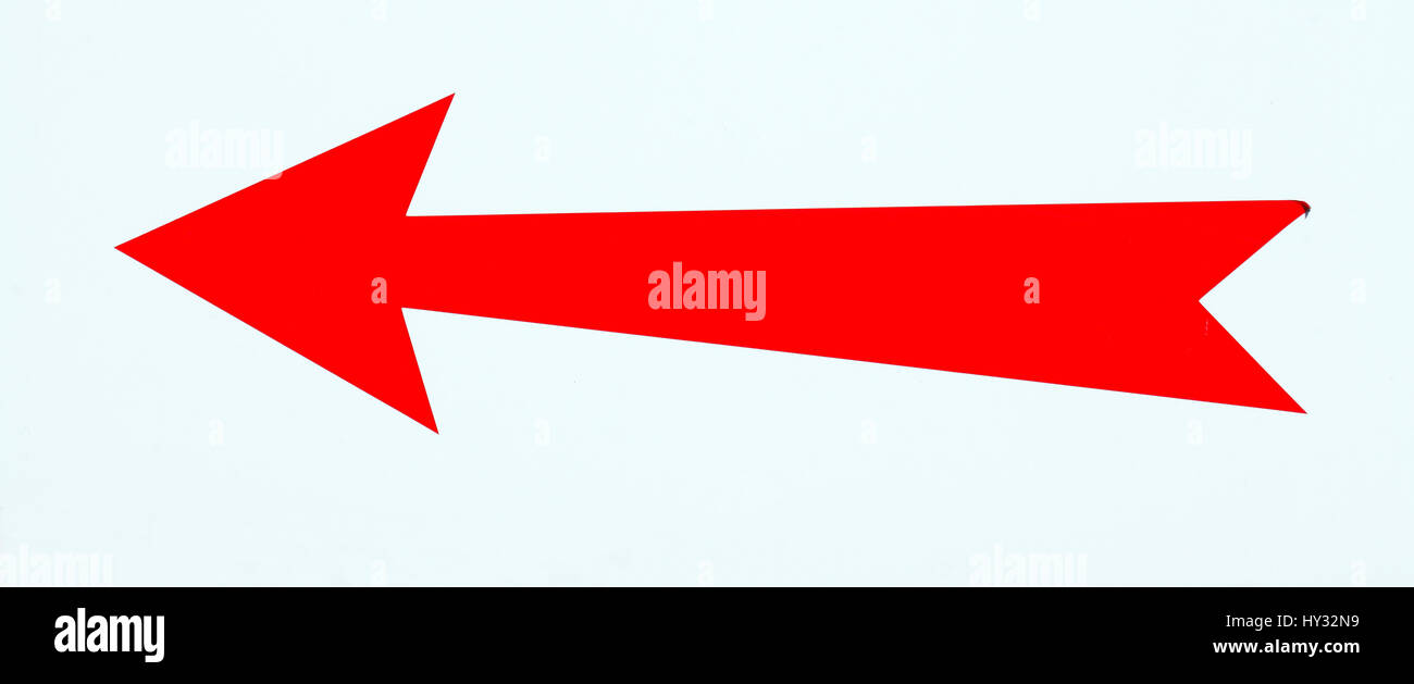 Mark flèche rouge à gauche Photo Stock - Alamy