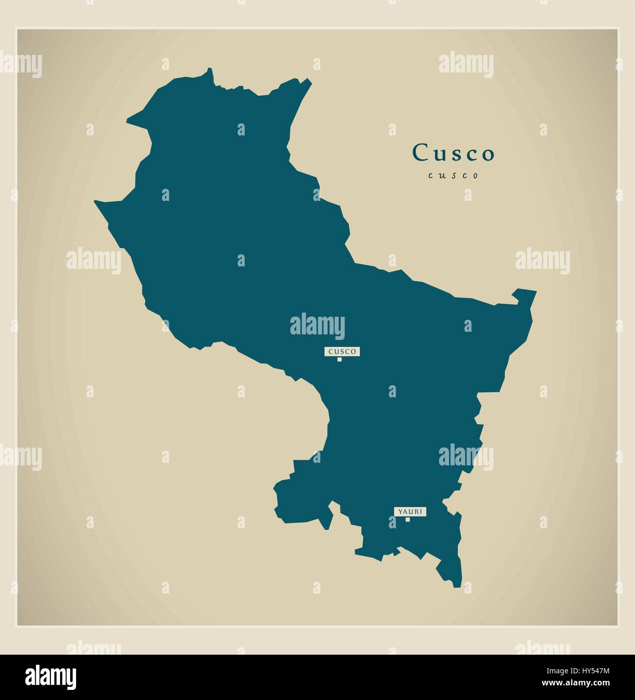 Carte moderne - Cusco PE Image Vectorielle Stock - Alamy
