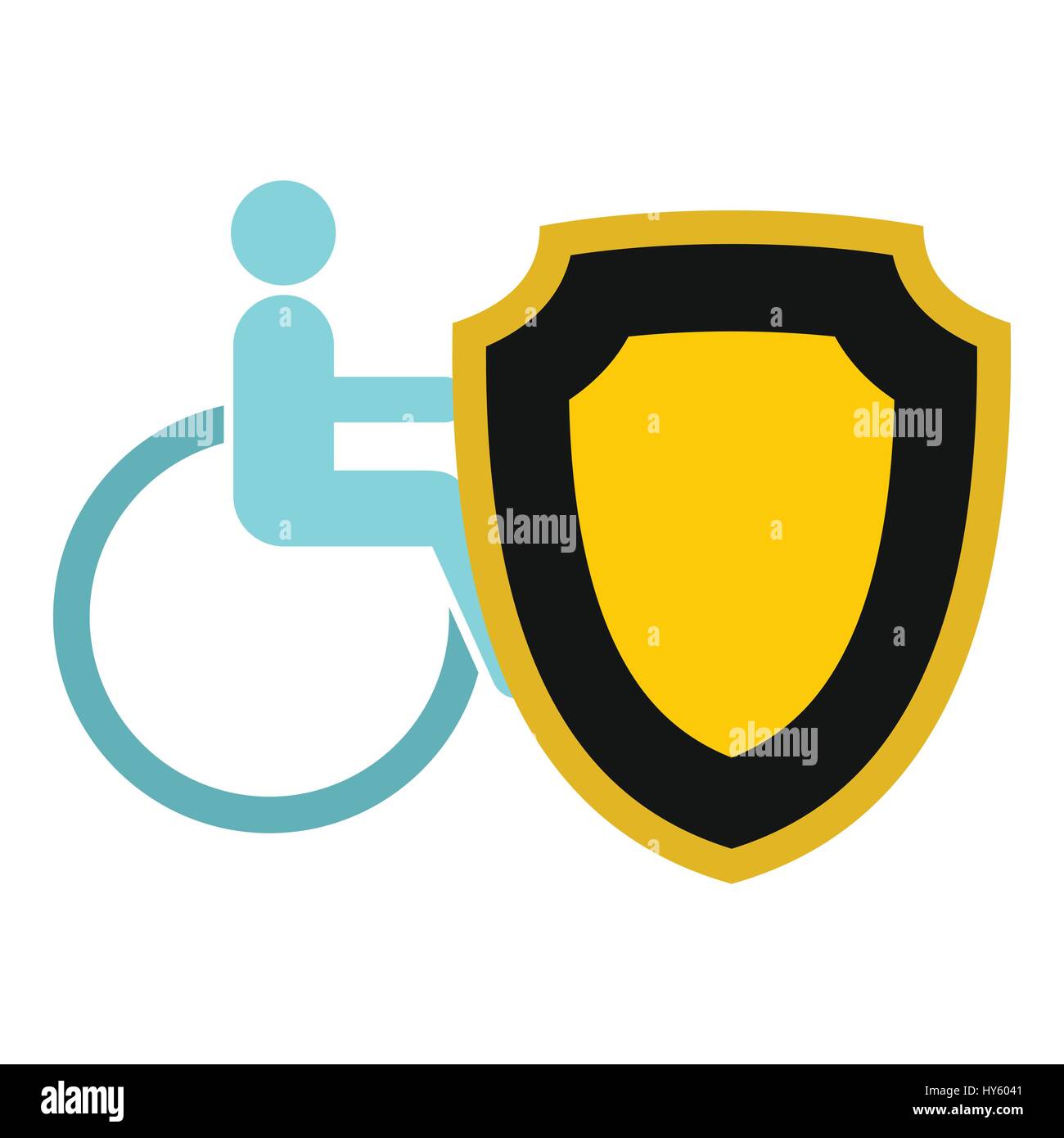 Fauteuil roulant et bouclier Banque d'images détourées - Alamy