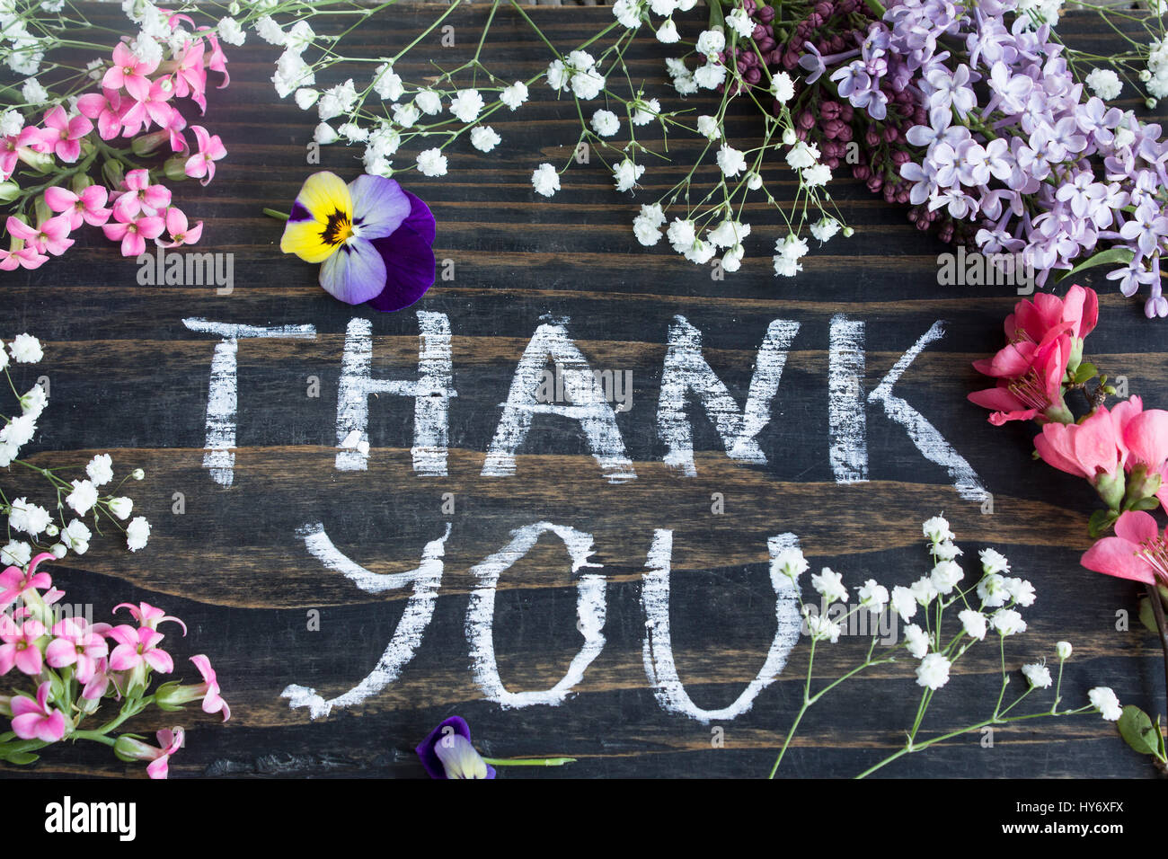 Merci et fleurs Banque de photographies et d’images à haute résolution ...