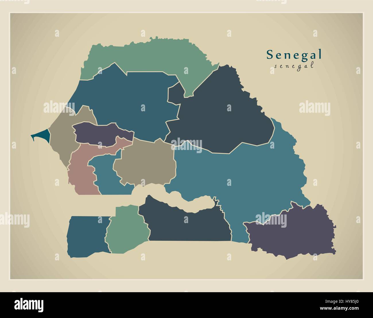 Carte de la région de dakar Banque d'images vectorielles - Alamy
