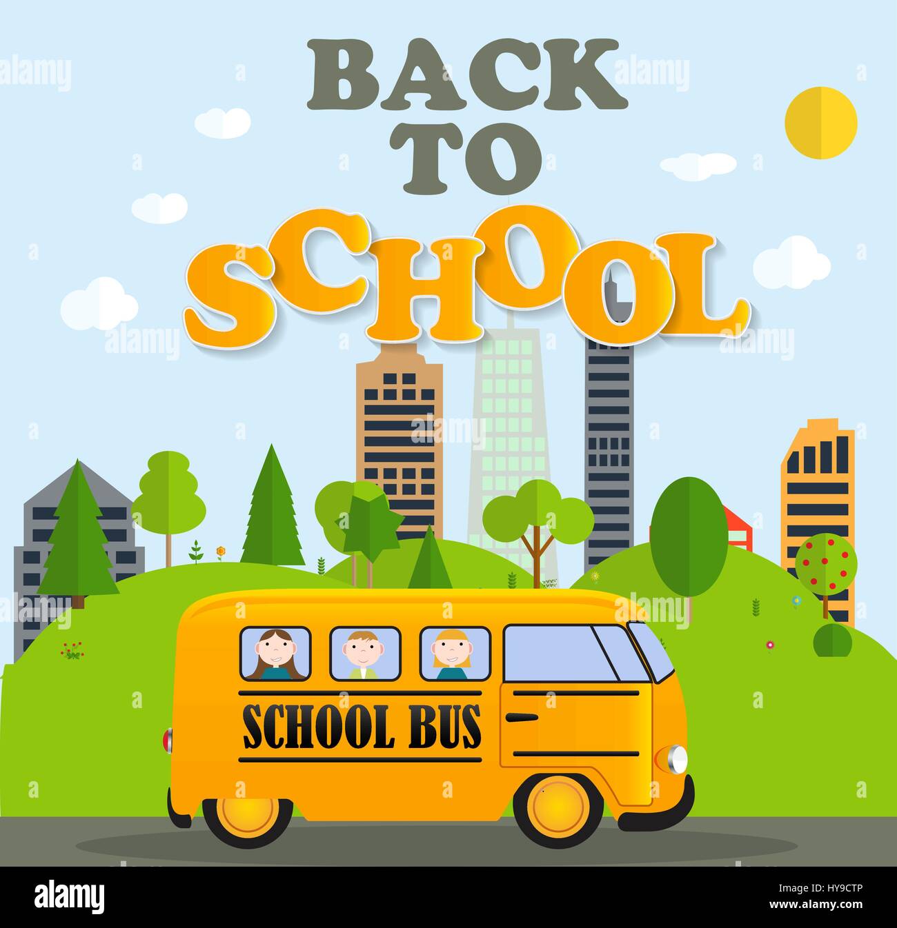 School bus vector Banque de photographies et d’images à haute ...