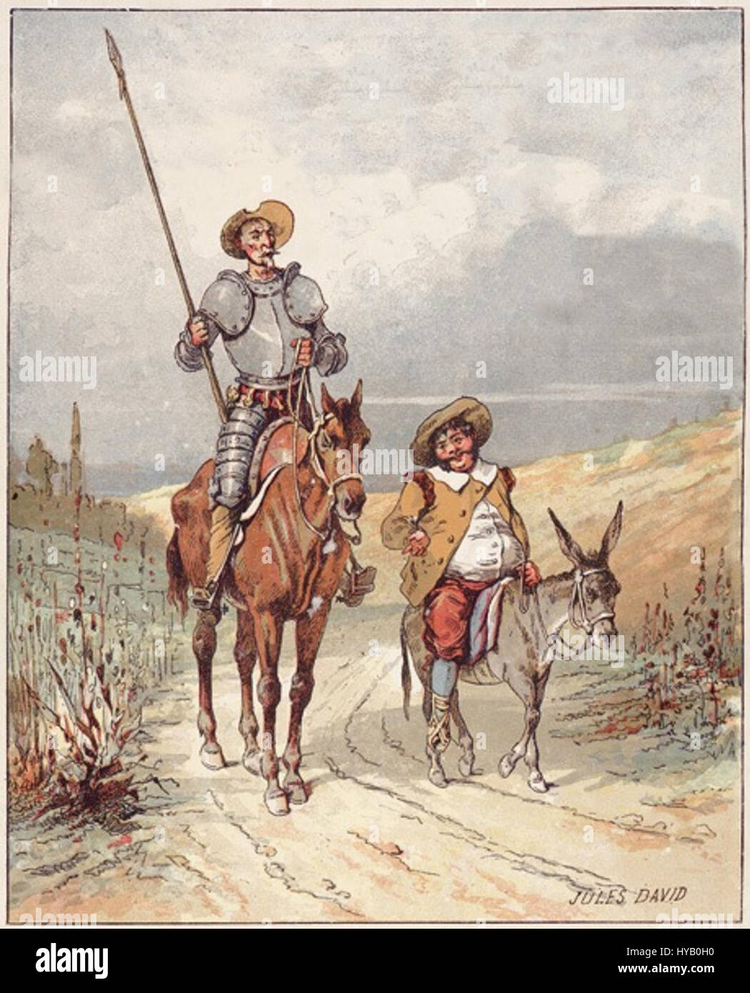 La peinture de Don Quichotte et Sancho Panza de Jules David capture le ...
