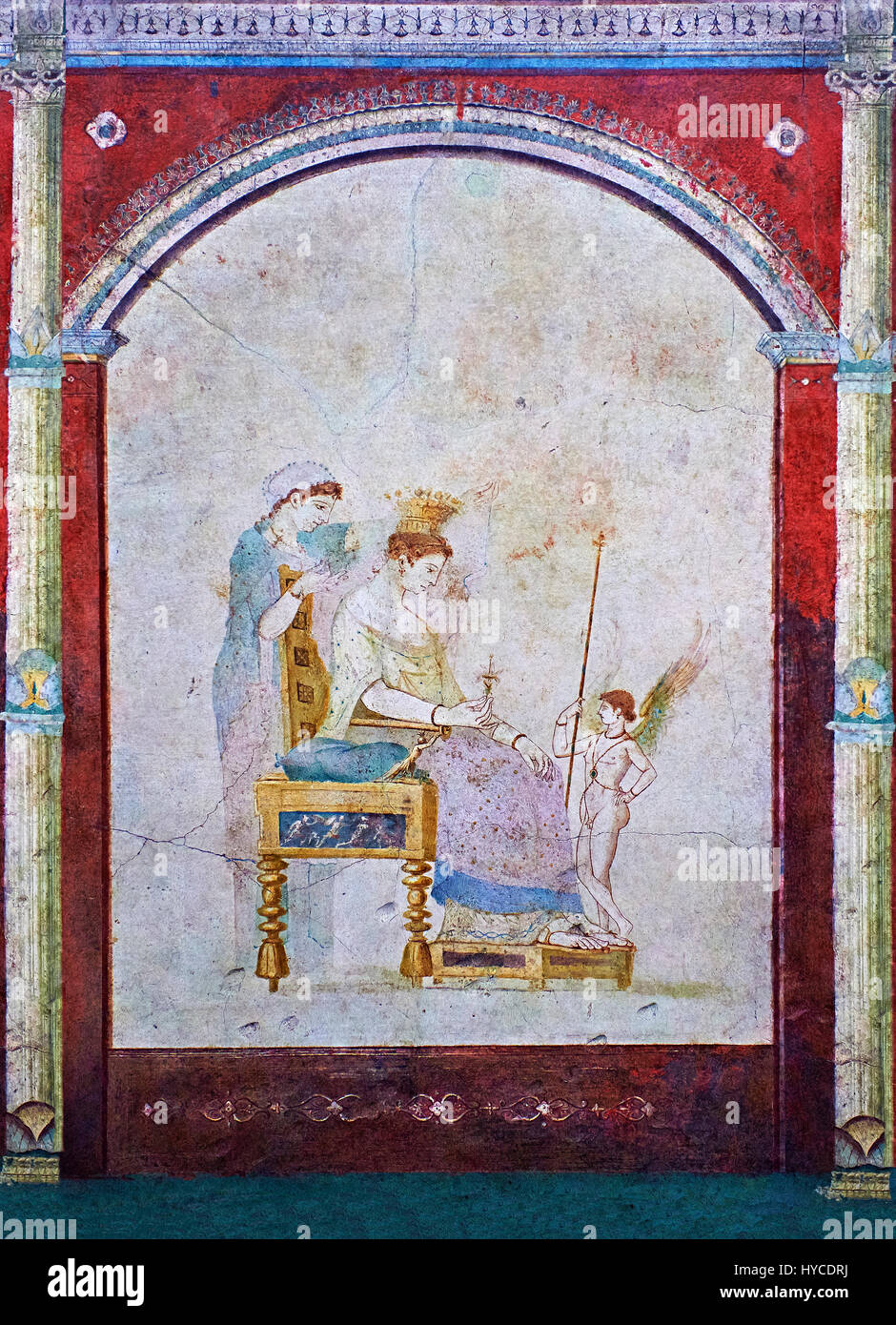 Fresque romaine décoration murale de la chambre B, la Villa Farnesia ...