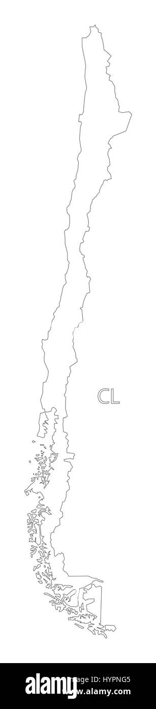 Chili carte illustration silhouette contour Image Vectorielle Stock - Alamy
