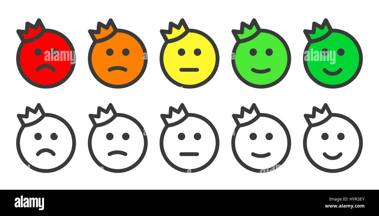 L'Emoji icônes pour niveau taux de satisfaction Image Vectorielle Stock ...