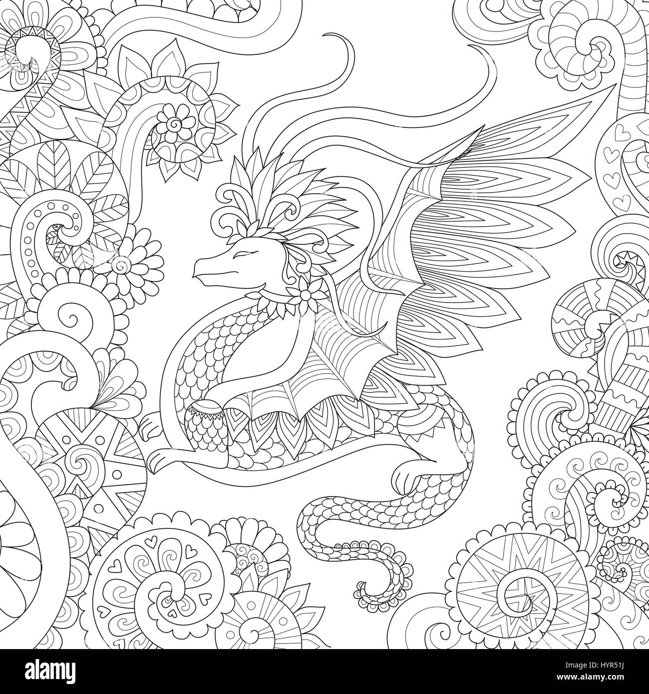 Plante de queue de dragon Banque d'images vectorielles - Alamy