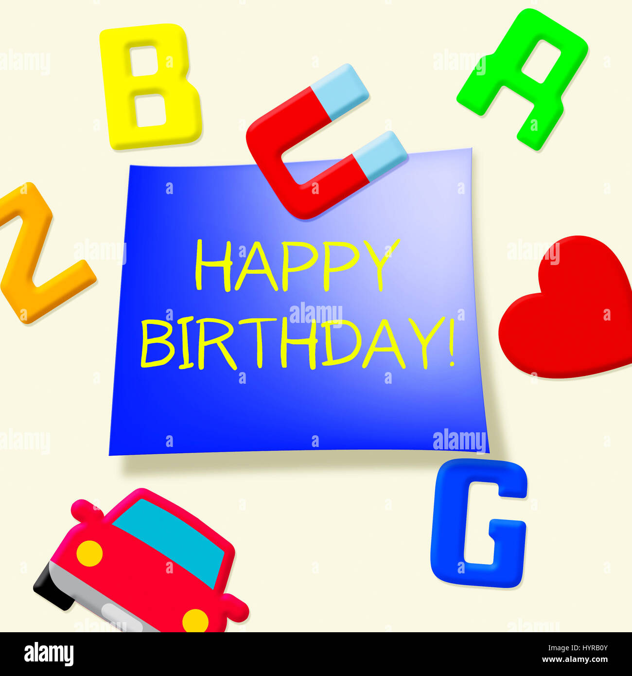Joyeux Anniversaire Magnets Message indiquant Félicitations 3d ...