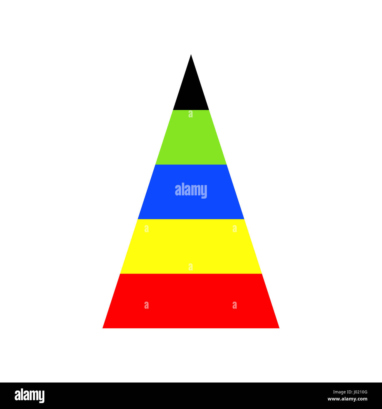 Graphique pyramide avec spectre de couleurs. Diagramme d'entreprise ...