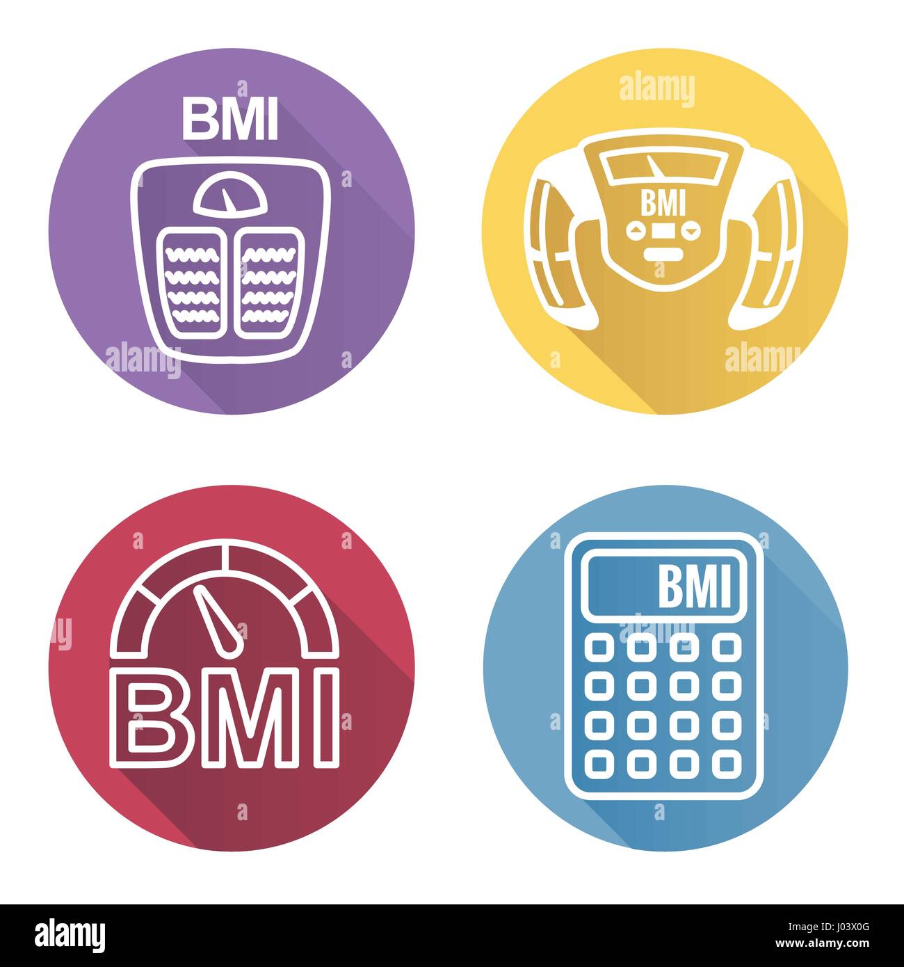 L'indice de masse corporelle ou IMC Icons Image Vectorielle Stock - Alamy