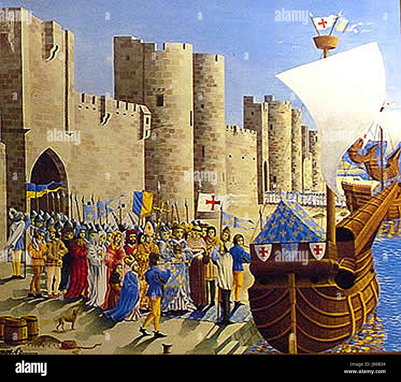 Départ de la croisade d'Aigues-Mortes Photo Stock - Alamy