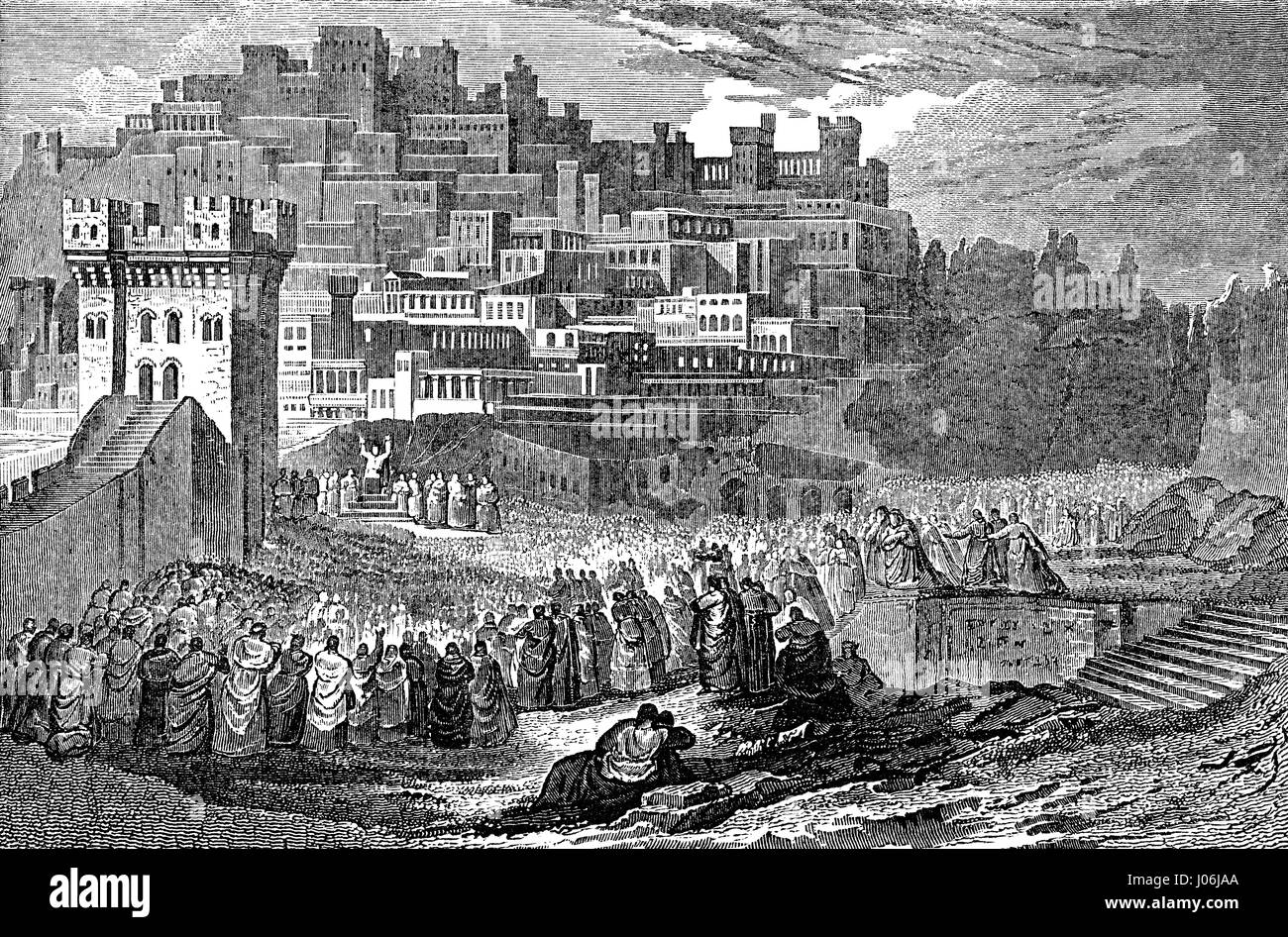 Esdras le prêtre Banque d'images noir et blanc - Alamy