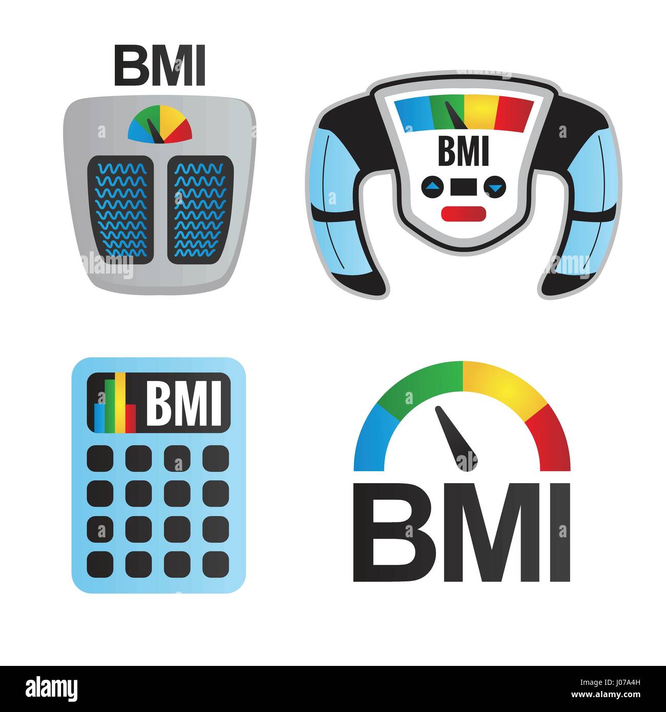 L'indice de masse corporelle ou IMC Icons Image Vectorielle Stock - Alamy