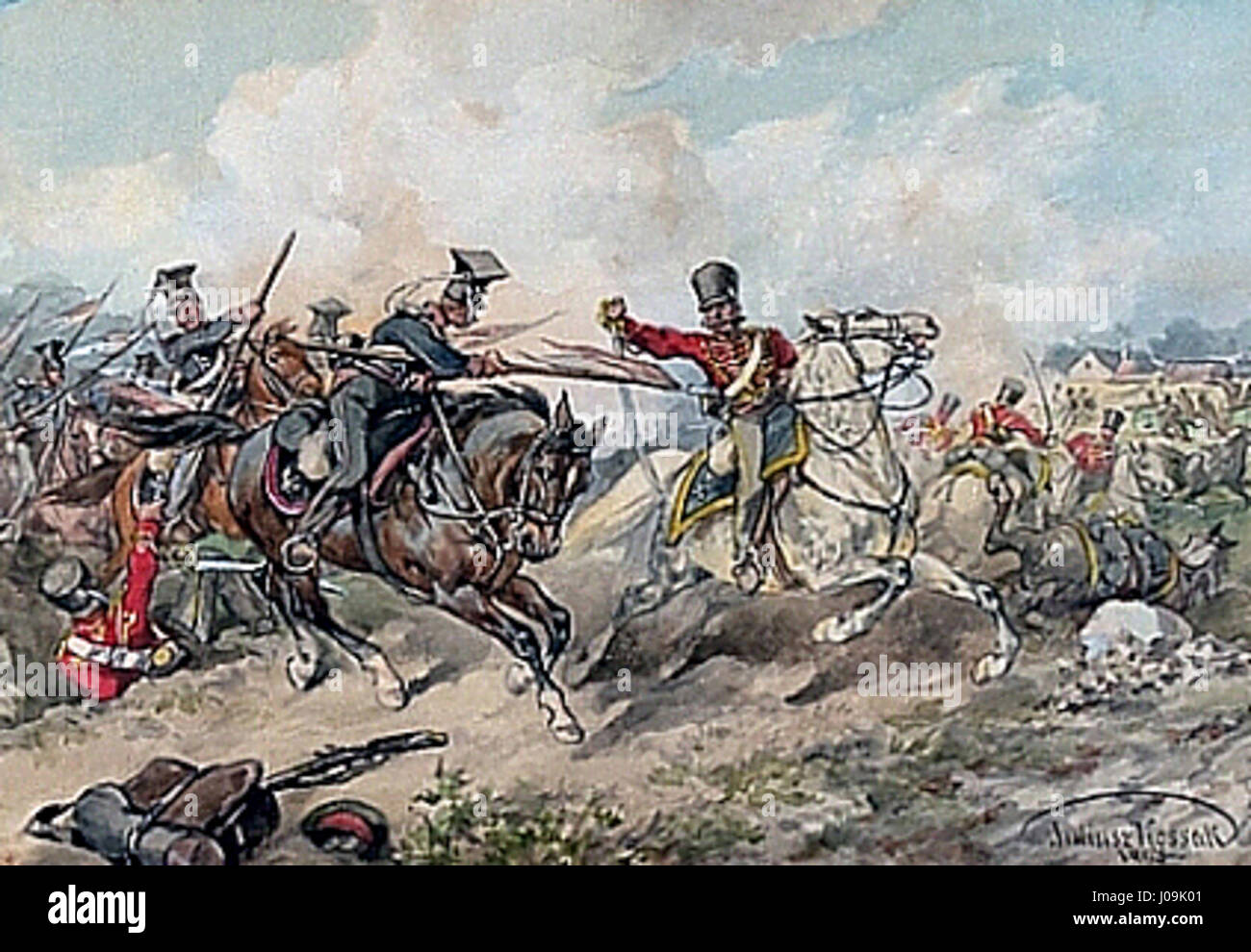 Escarmouche du 1er régiment de uhlans de l'armée polonaise en Różan en ...