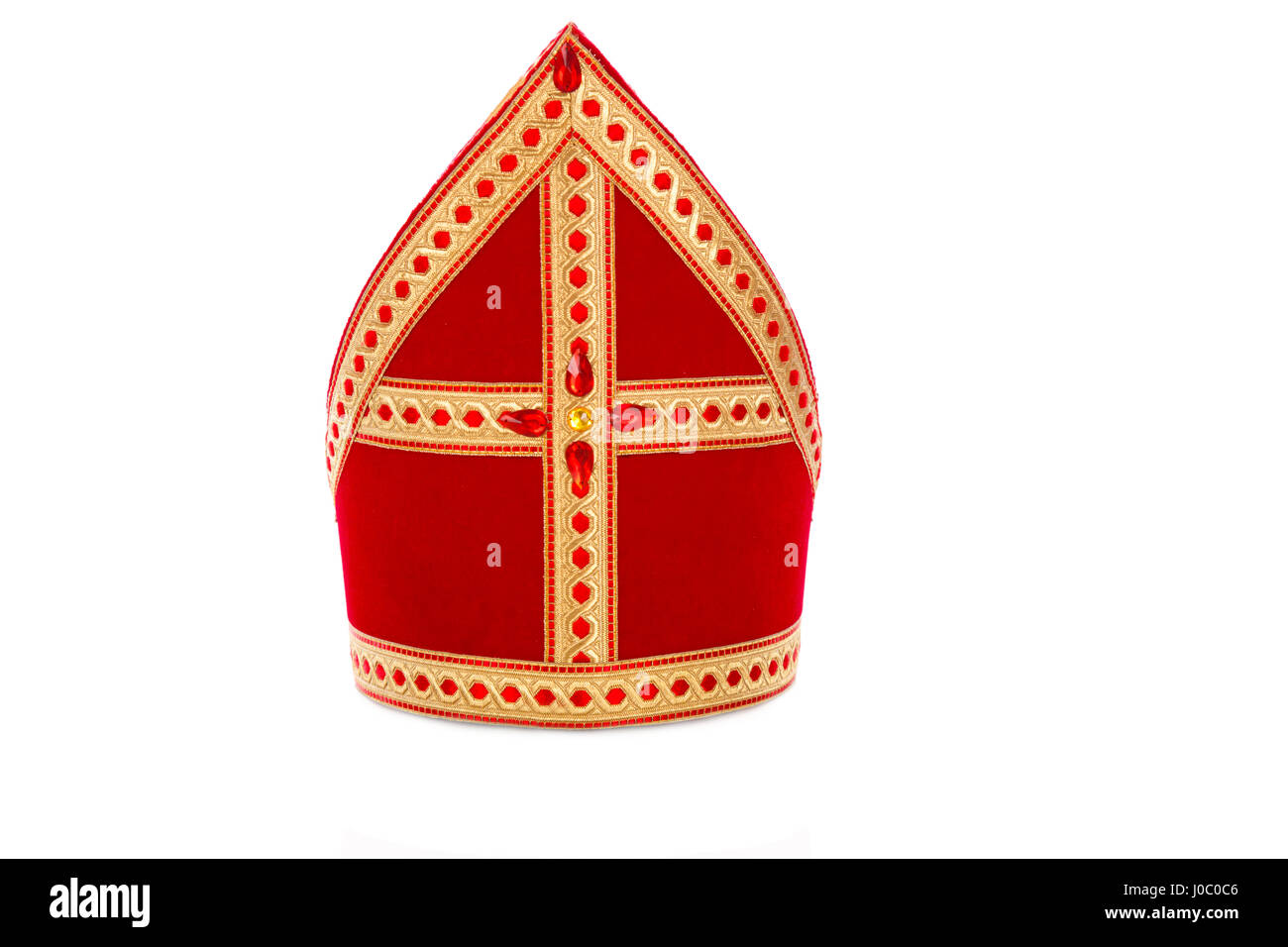 Miter ou mijter de Sinterklaas. Isolé sur fond blanc. Partie d'une ...