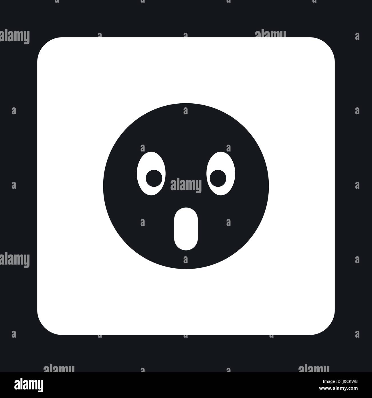 Frightened emoticon open mouth icon Banque de photographies et d’images ...