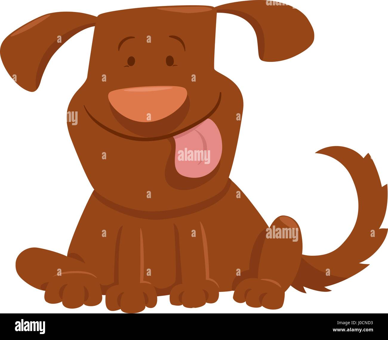 Cartoon Illustration de Funny Dog personnage animal avec la langue ...