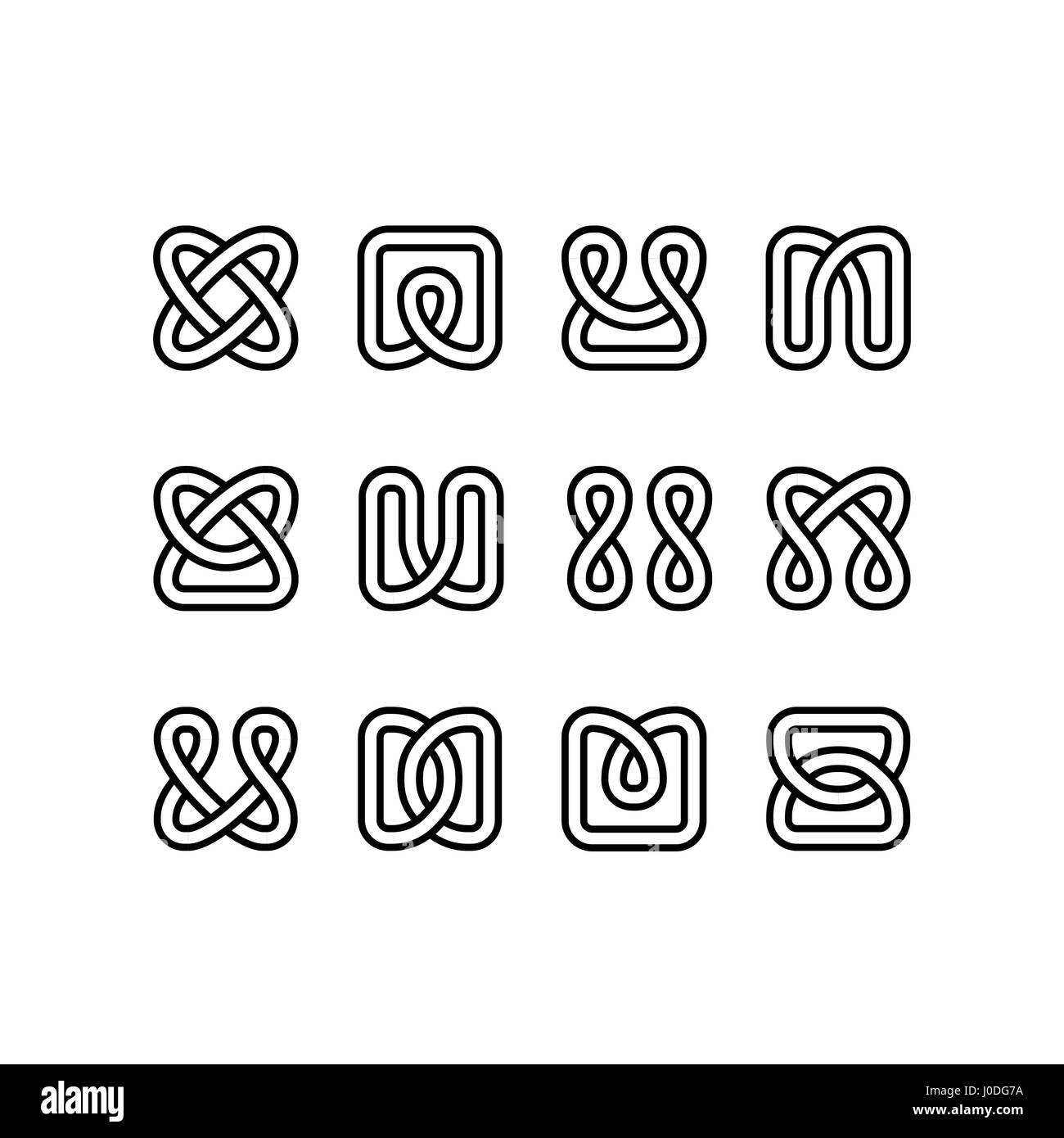 Noeuds celtiques inspiré vector logos collection. Modèle irlandais ...