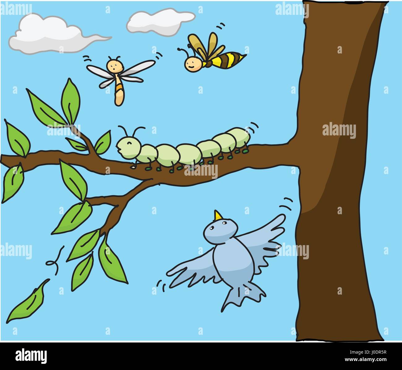 Cartoon illustration des insectes dans la nature Image Vectorielle ...