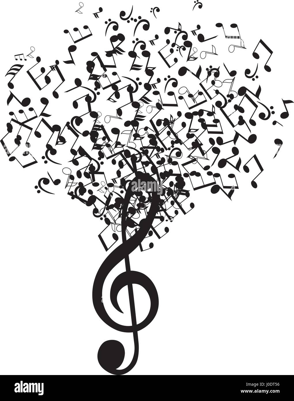 Vector illustration tree musical notes Banque de photographies et d ...