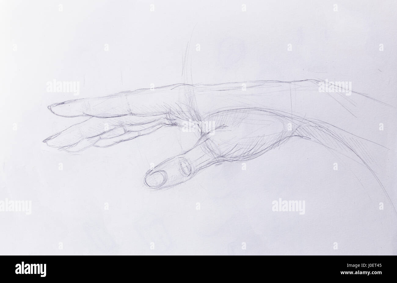 La main dessin croquis au crayon, sur de vieux papier Photo Stock - Alamy