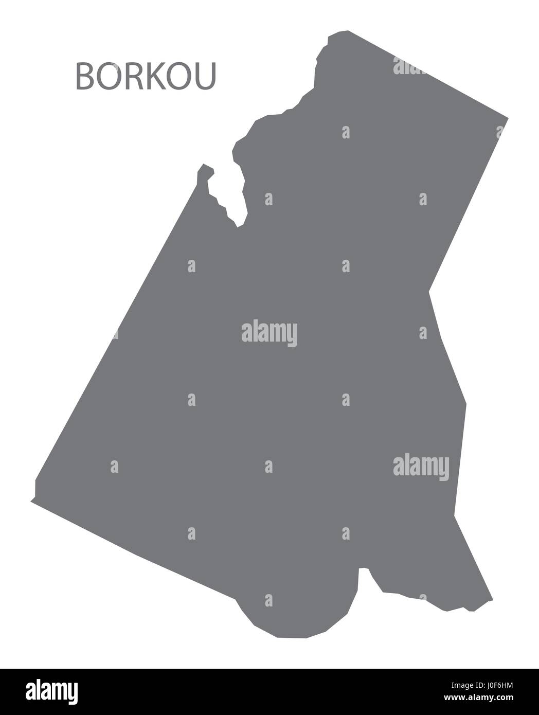 Borkou Tchad région carte gris illustration silhouette Image ...