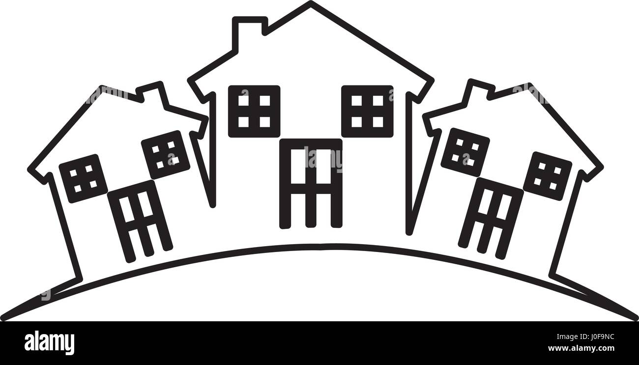 Neighborhood silhouette isolated icon Banque d'images vectorielles - Alamy