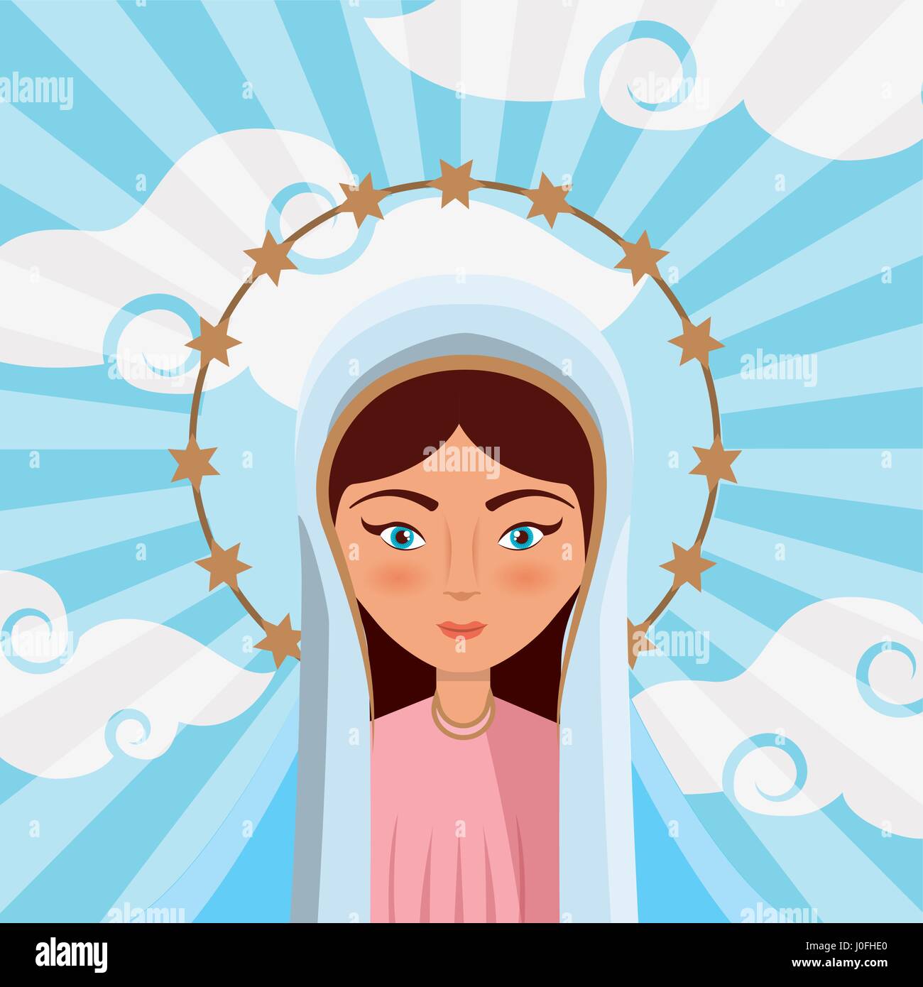 Visage de la vierge marie Banque d'images vectorielles - Alamy