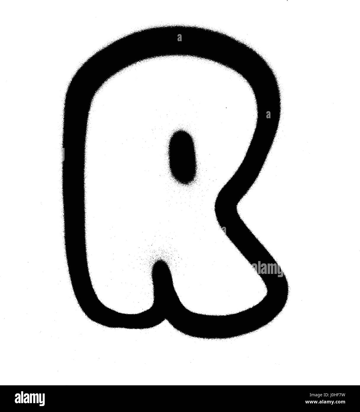 Bulle graffiti Font R en noir sur blanc Image Vectorielle Stock - Alamy